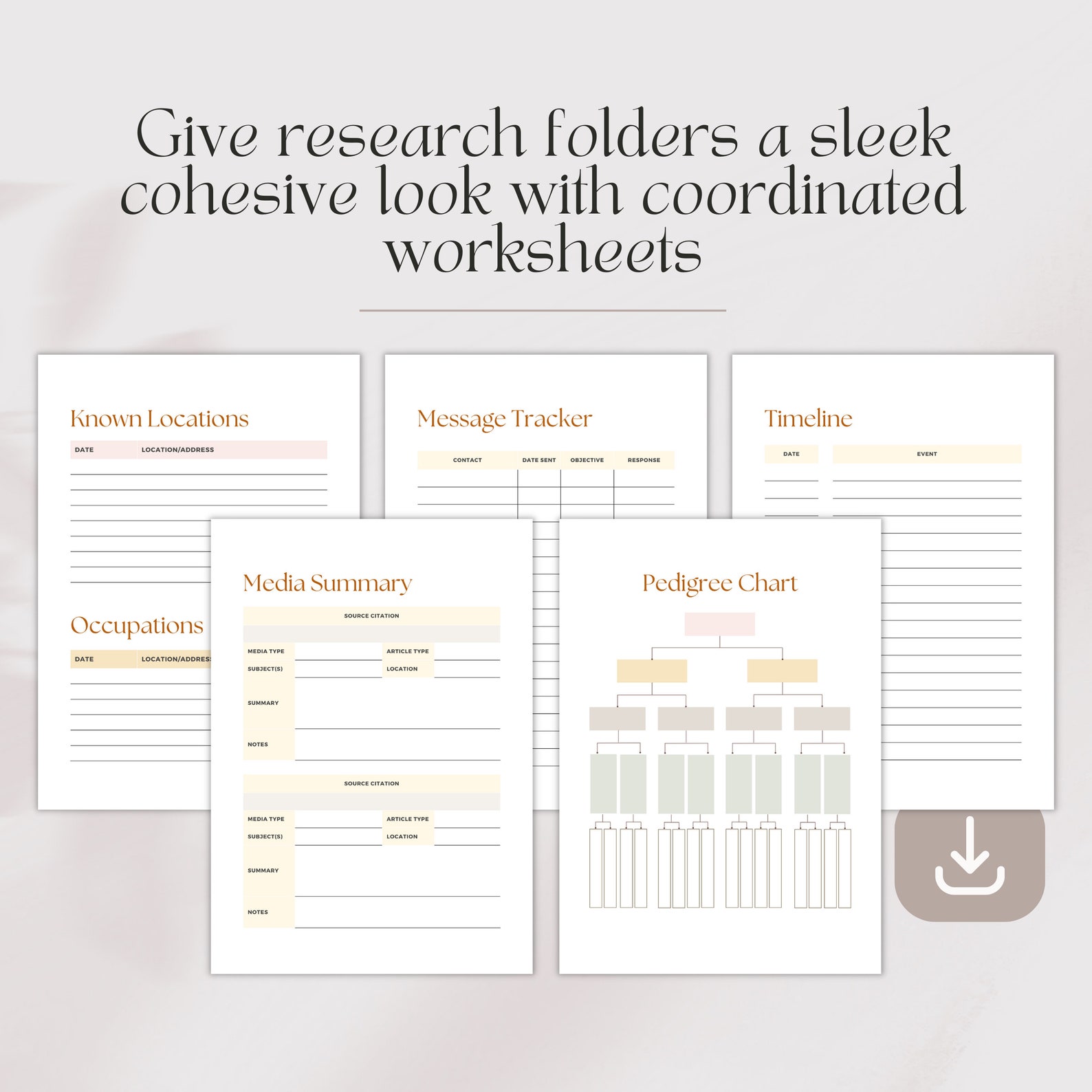 Genealogy Worksheet Bundle | Microsoft Word Ancestry Form | EDITABLE ...