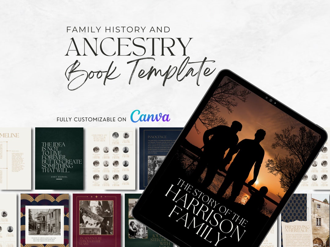 Ancestry Book Template - DELUXE | Family History Genealogy Printable ...
