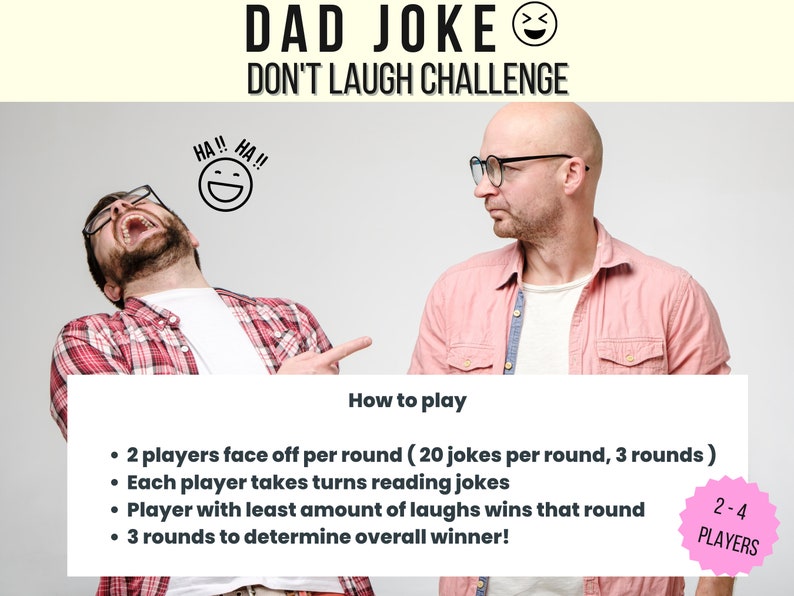 Dad Joke Baby Shower Game, Dad Joke Don't Laugh Challenge, Baby Shower ...