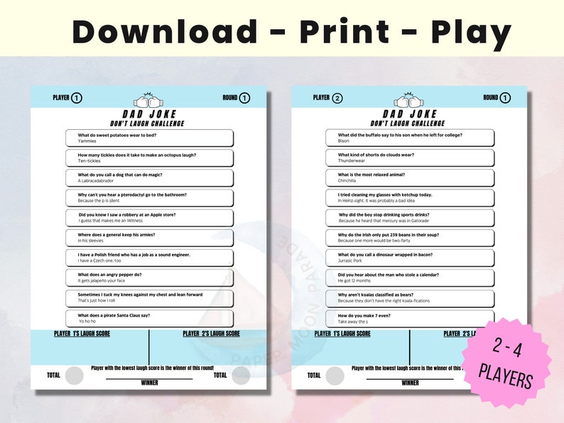 Dad Joke Baby Shower Game, Dad Joke Don't Laugh Challenge, Baby Shower ...