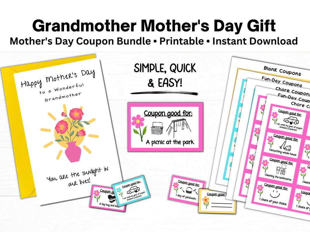 Grandmother Mother's Day Gift Printable Mothers Day - Etsy