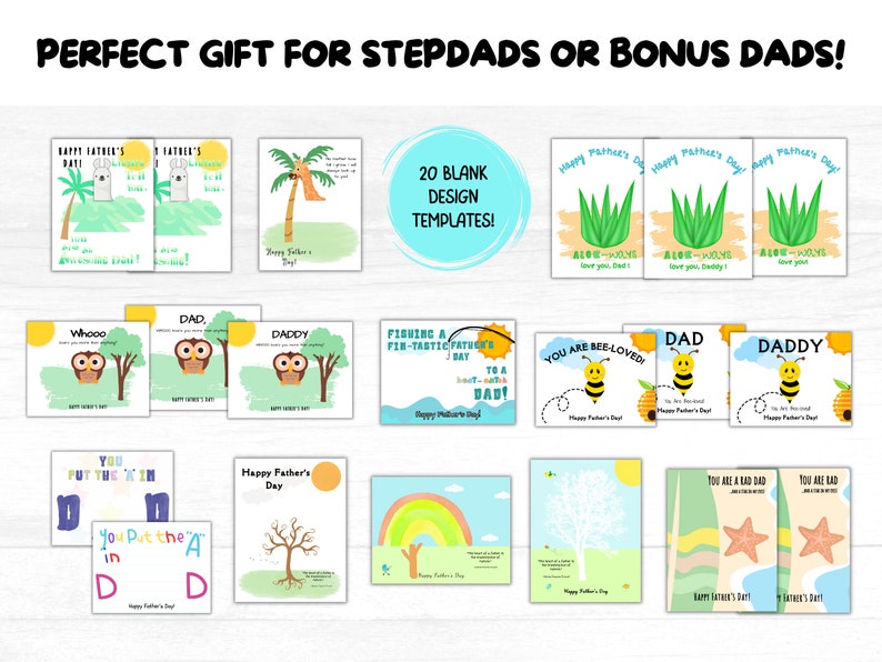 Father's Day Handprint Art Bundle, Printable Craft, Footprint Craft ...