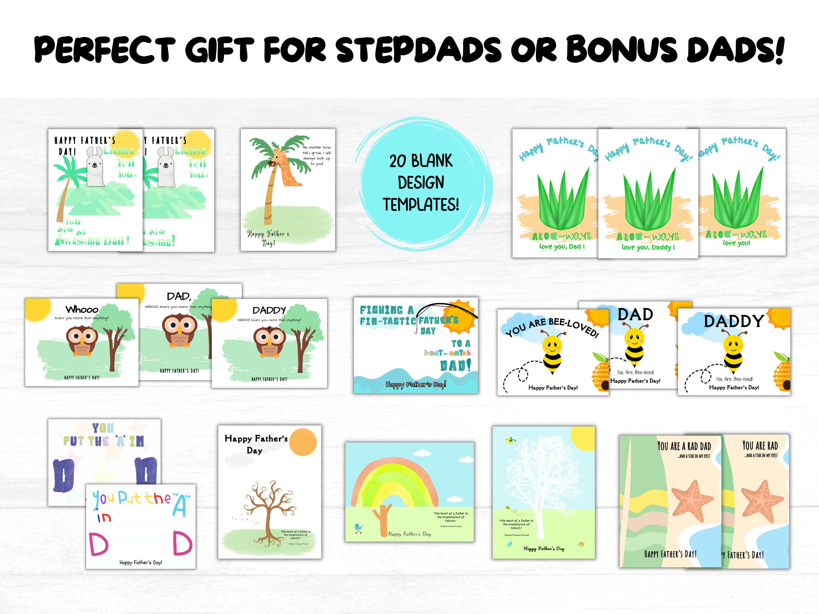 Father's Day Handprint Art Bundle, Printable Craft, Footprint Craft ...