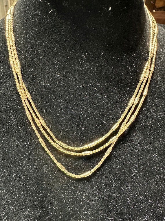 3 strand gold tone - Gem
