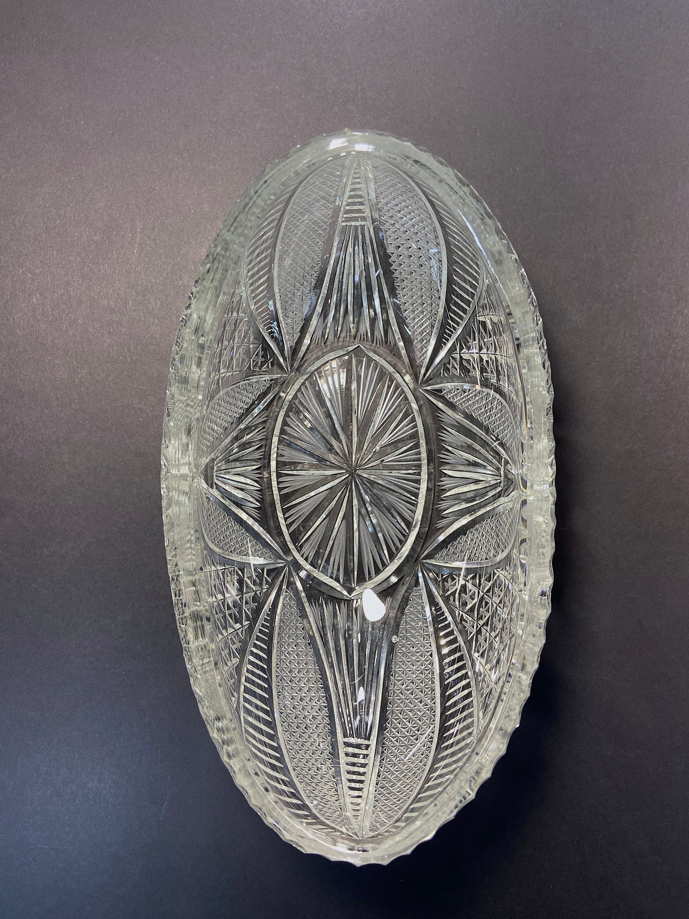 Cut Lead Crystal Jardinière Boat Bowl - Etsy