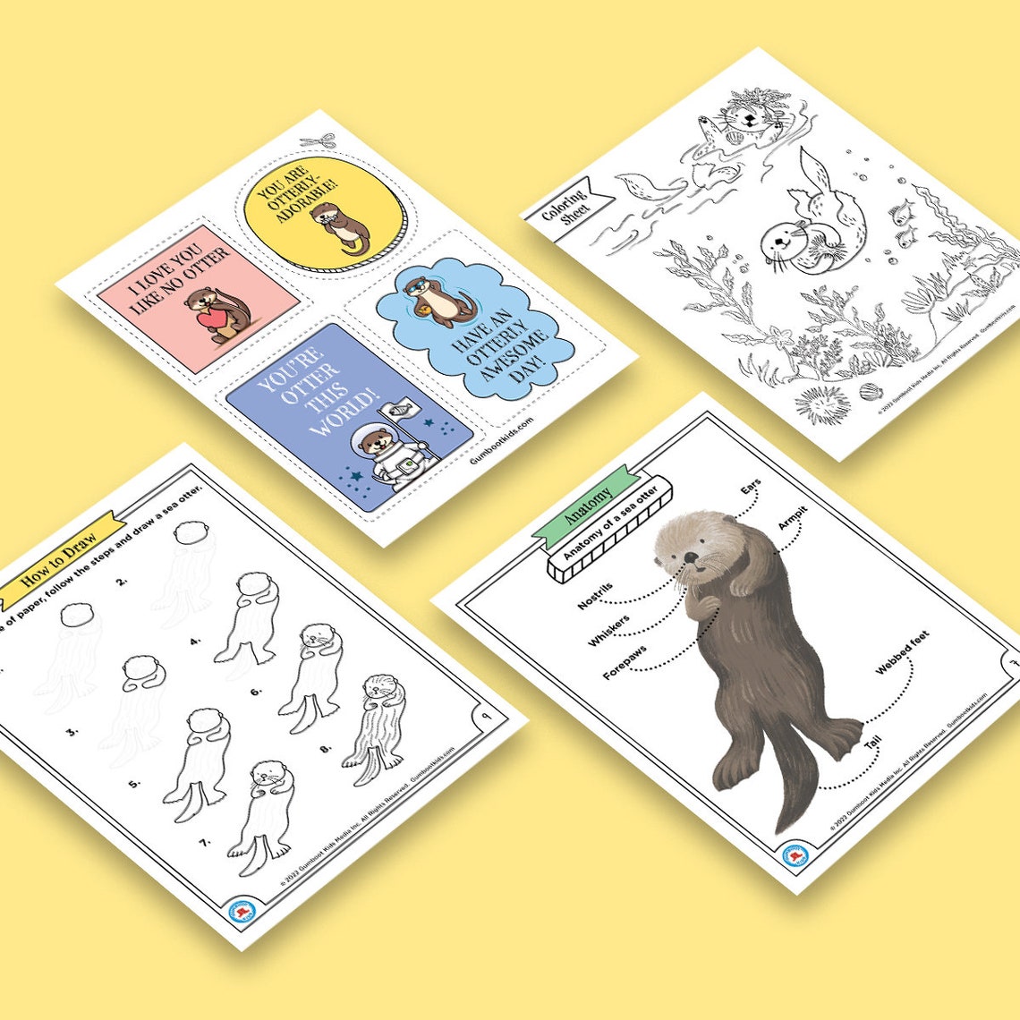 NEW Printable Sea Otters Nature Activity Pack ages 4 Homeschool ...