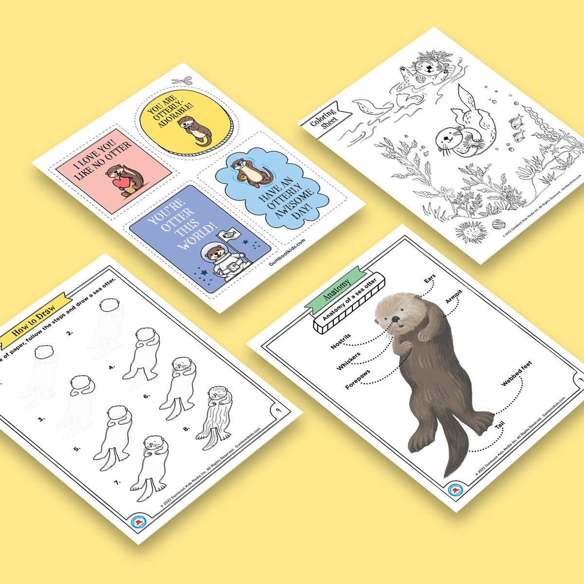 NEW Printable Sea Otters Nature Activity Pack ages 4 Homeschool ...