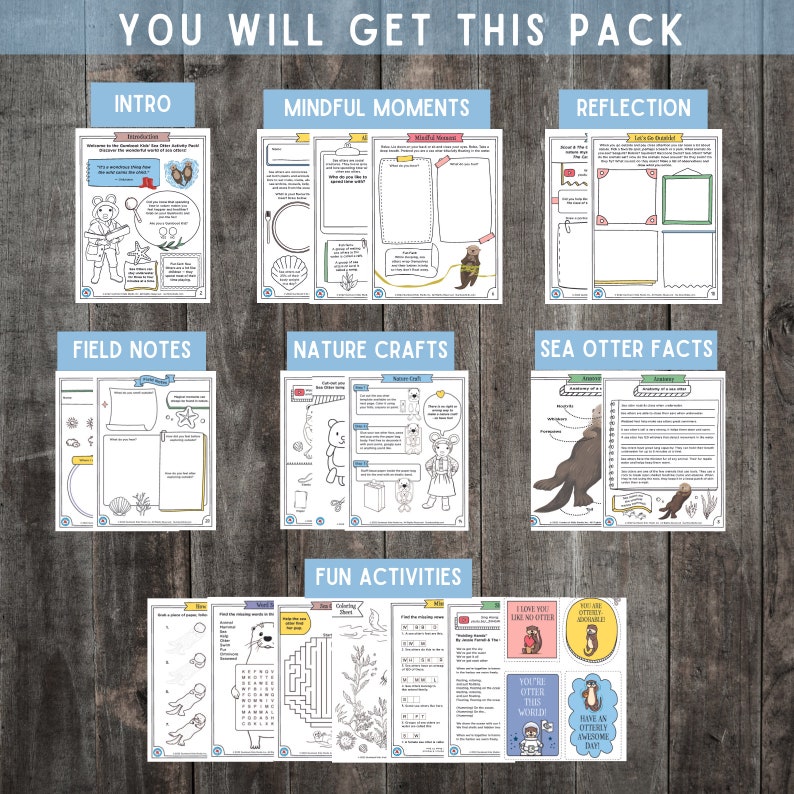 NEW Printable Sea Otters Nature Activity Pack ages 4 Homeschool ...