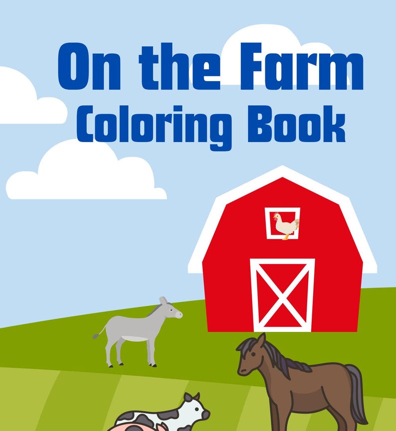 On the Farm Coloring Book for Beginners - Etsy