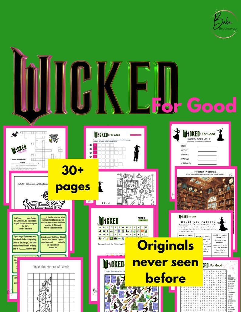 Wicked: for Good Movie Part 2 Activity Bundle! Original, Only Seen Here ...