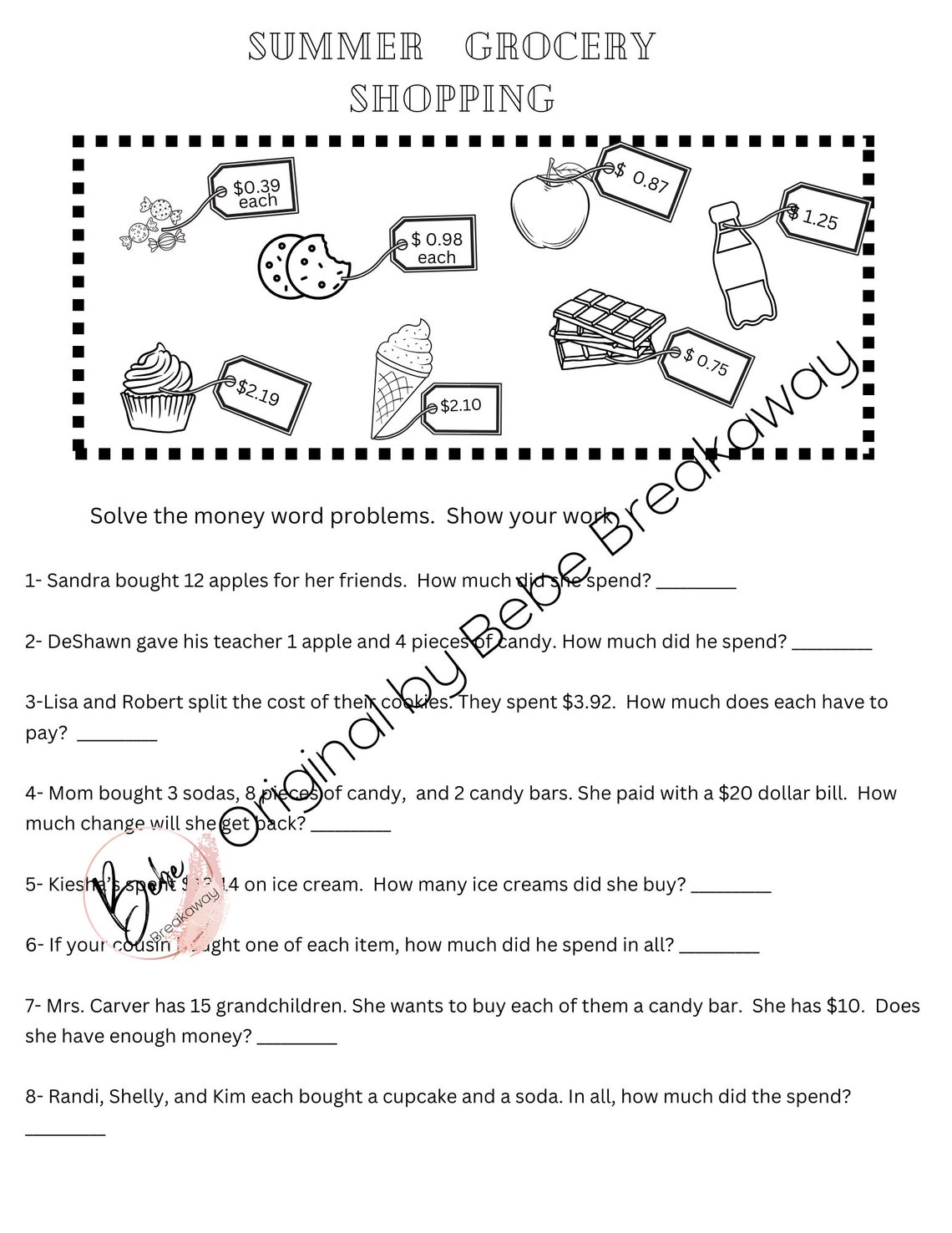 End of Year Activities: Summer Review Worksheets (digital Download) - Etsy