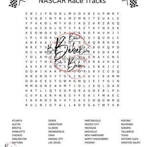 NASCAR Word Search Puzzle Bundle: 2025 Drivers & Tracks (PDF) - Etsy