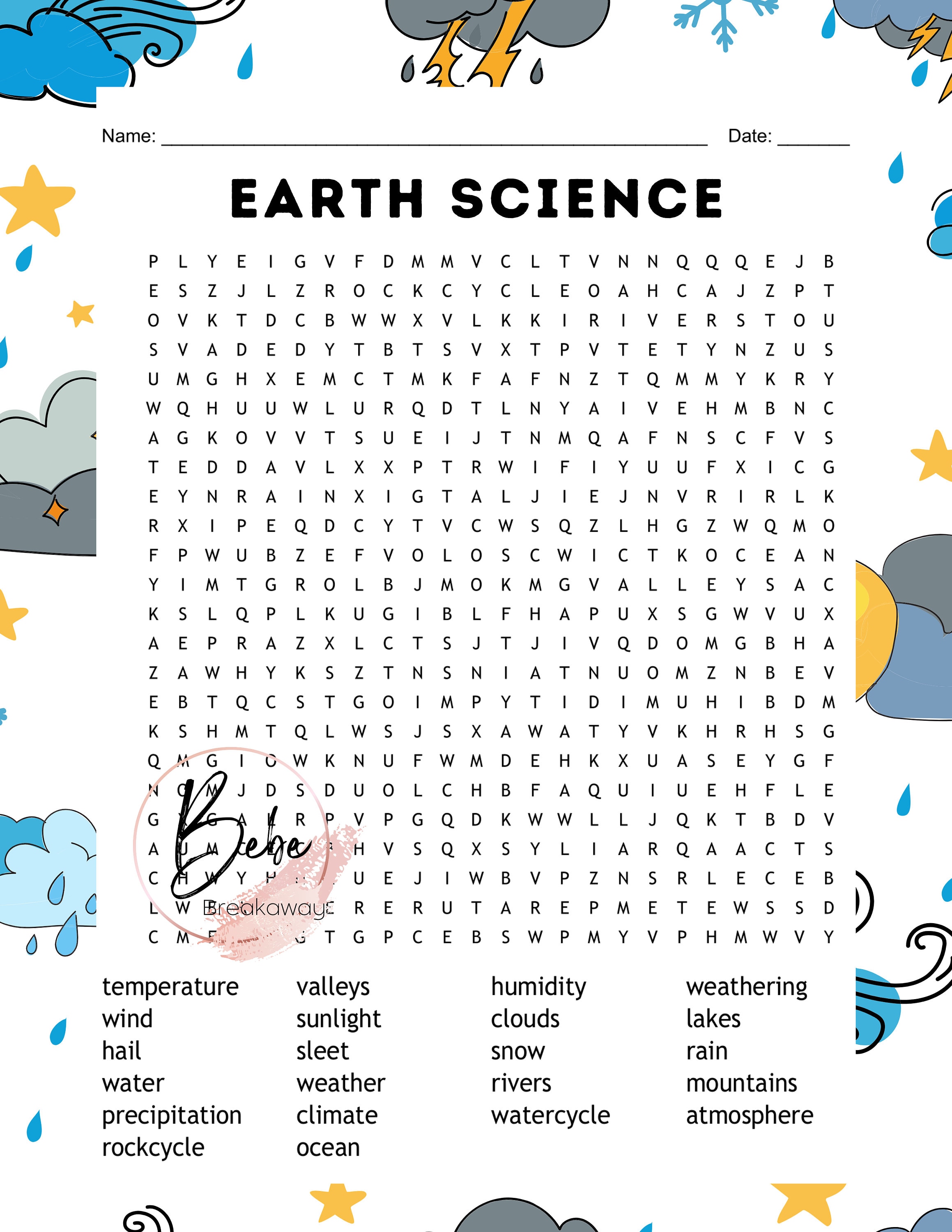 4th Grade Science Bundle Word Search, Scrambled Terms, Fun Review or ...
