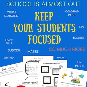 End of Year Activities: Summer Review Worksheets (digital Download) - Etsy