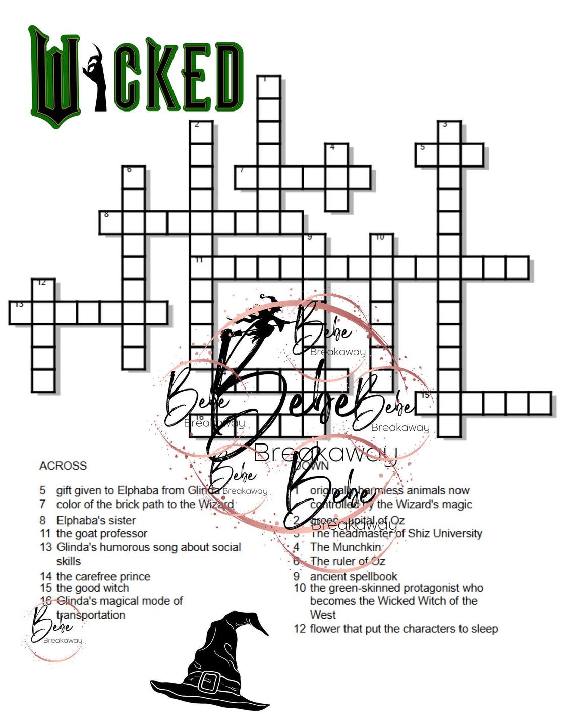 Wicked BINGO, Trivia, the Movie Activity Bundle, Watch Party, Girls ...
