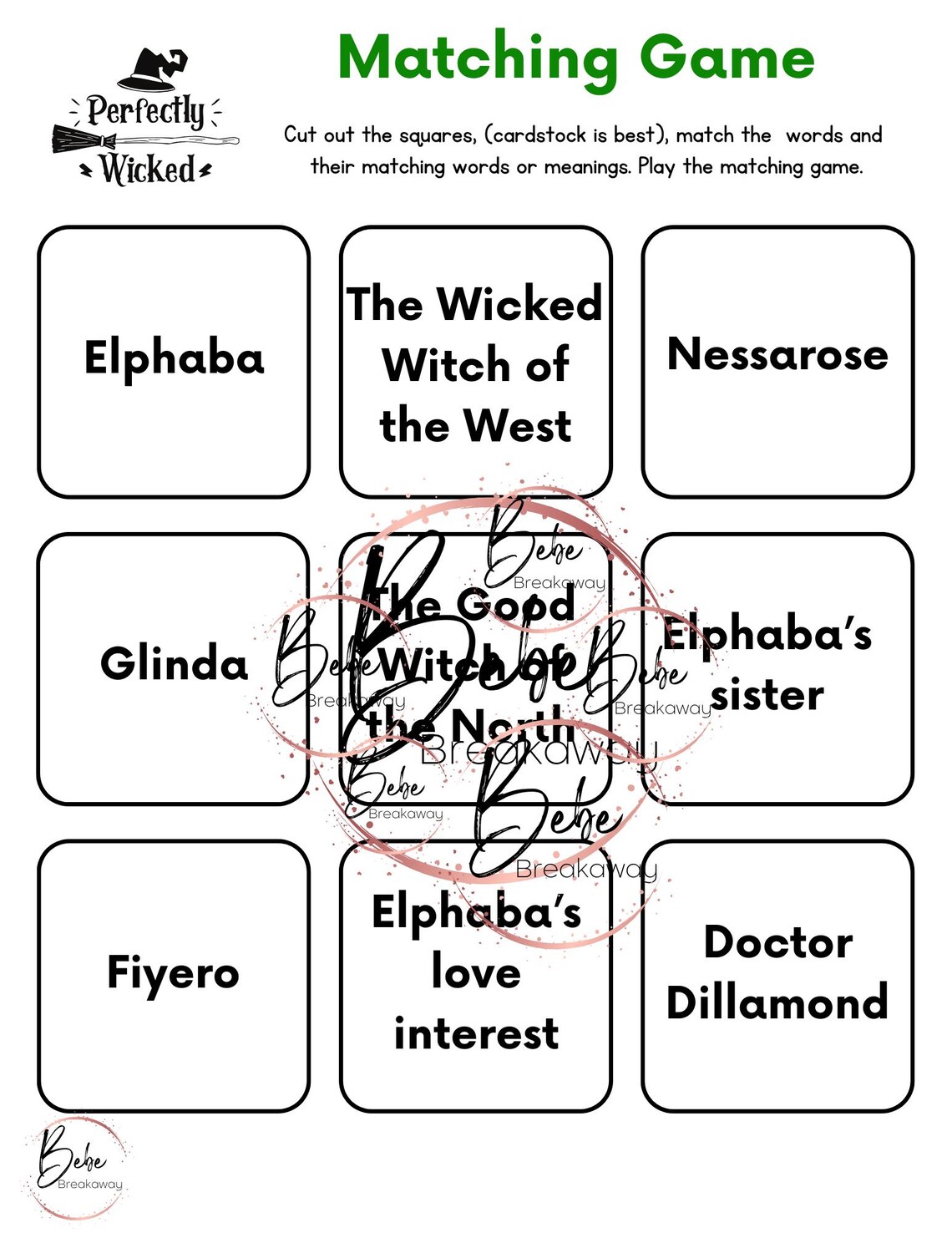 Wicked BINGO, Trivia, the Movie Activity Bundle, Watch Party, Girls ...