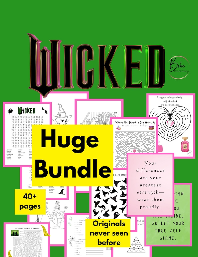 Wicked the Movie Activity Bundle, Watch Party, Girls Night In, Wicked ...