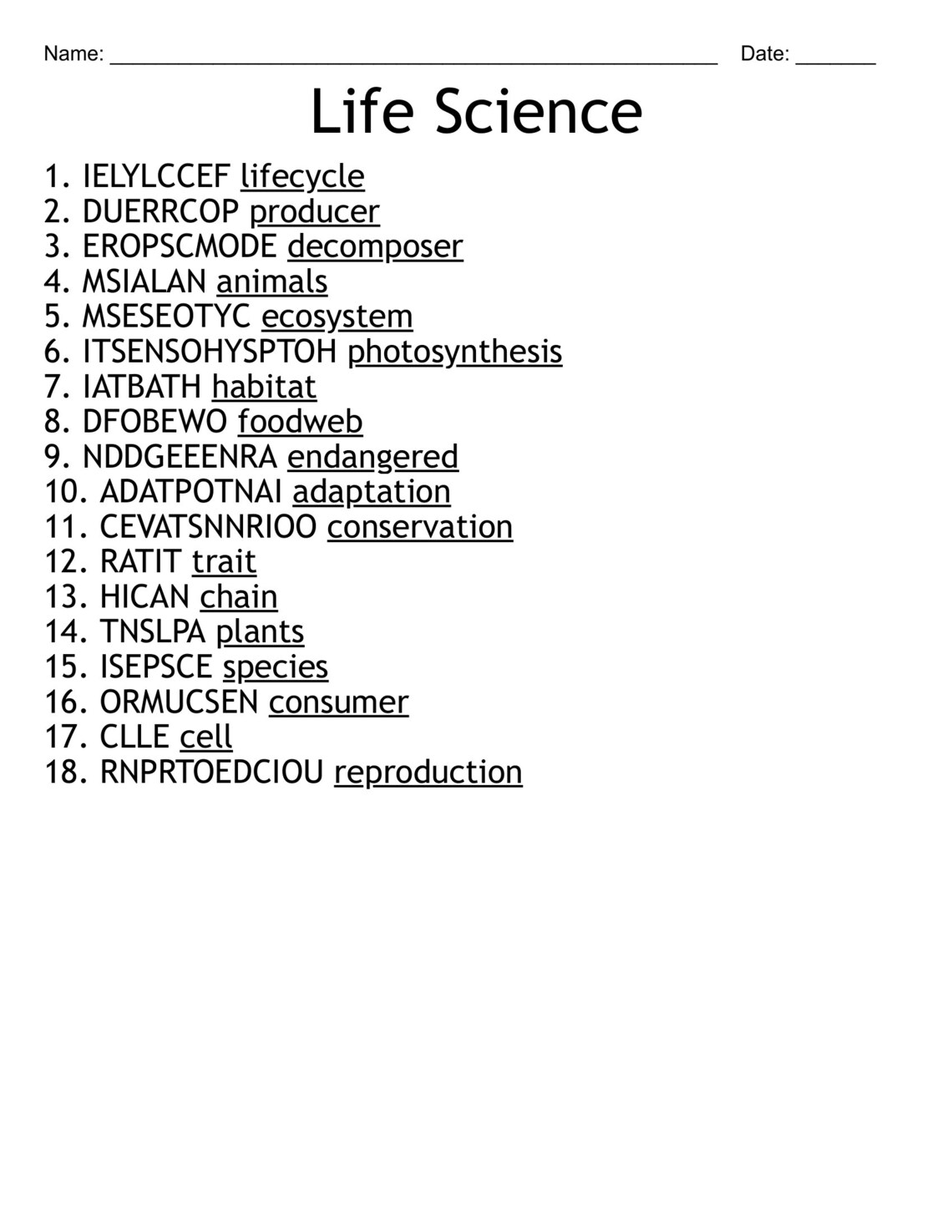 4th Grade Science Bundle Word Search, Scrambled Terms, Fun Review or ...