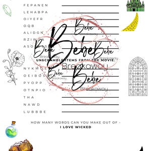 Wicked Movie Activity Bundle: Coloring Pages, Mazes, Posters (PDF ...