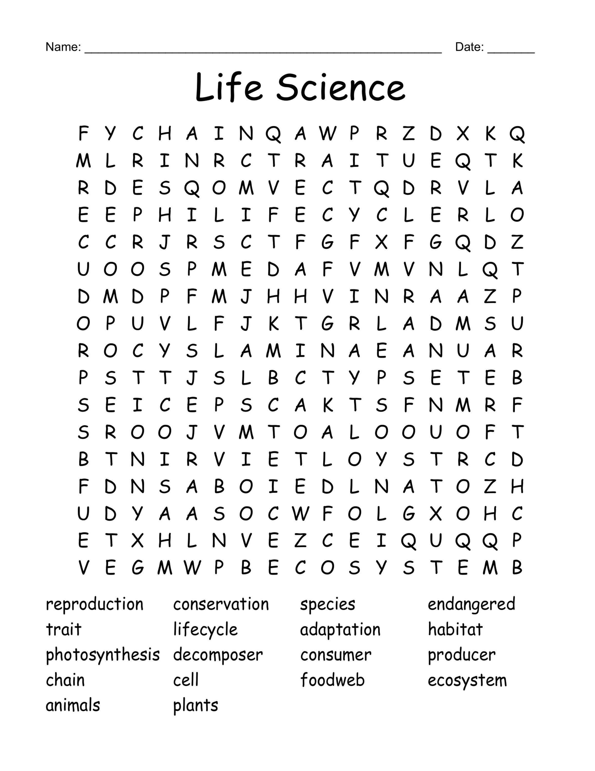 4th Grade Science Bundle Word Search, Scrambled Terms, Fun Review or ...