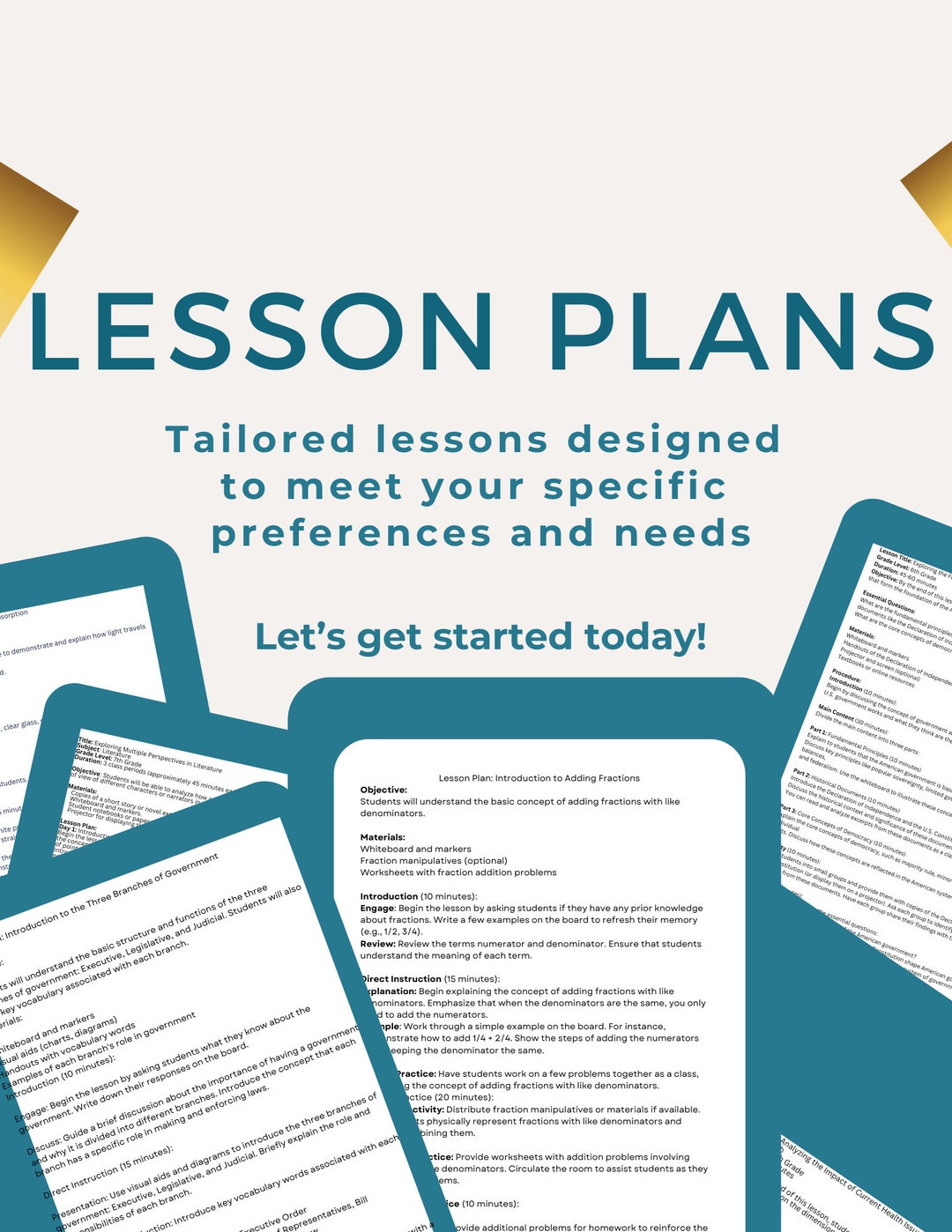 Custom Lesson Plans: Personalized Teacher Planner (easy Download) - Etsy