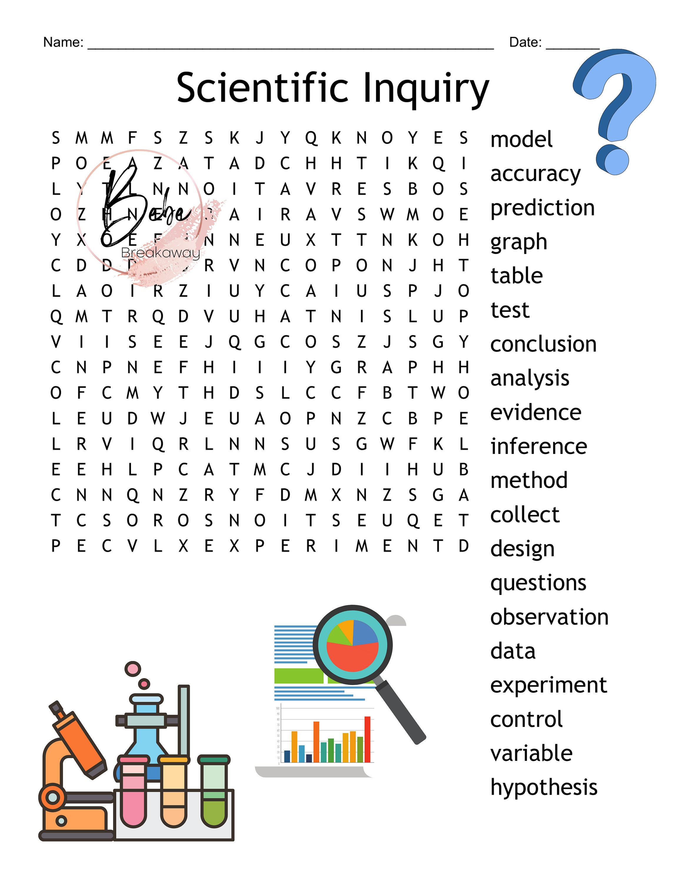4th Grade Science Bundle Word Search, Scrambled Terms, Fun Review or ...