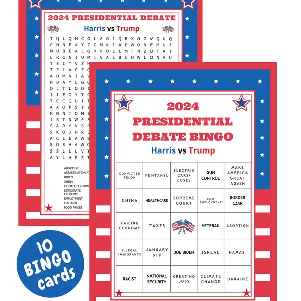 Trump Harris Debate Bingo - Etsy