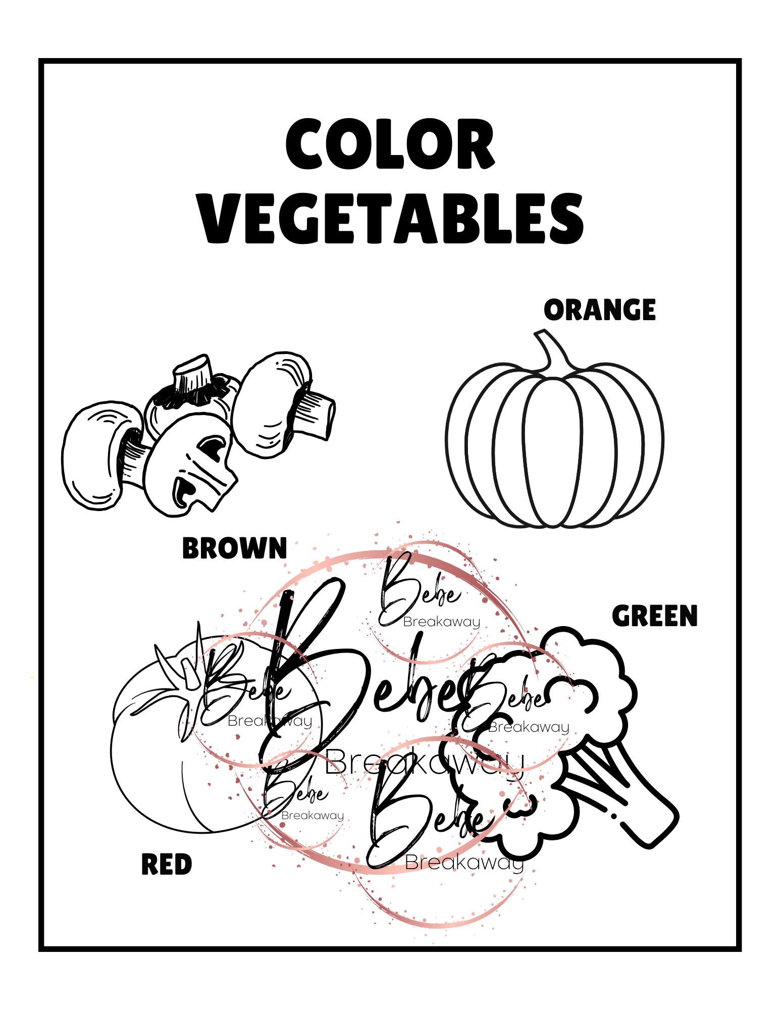 I Know My Colors Coloring Book, Coloring Fruits, Vegetables, Toys ...
