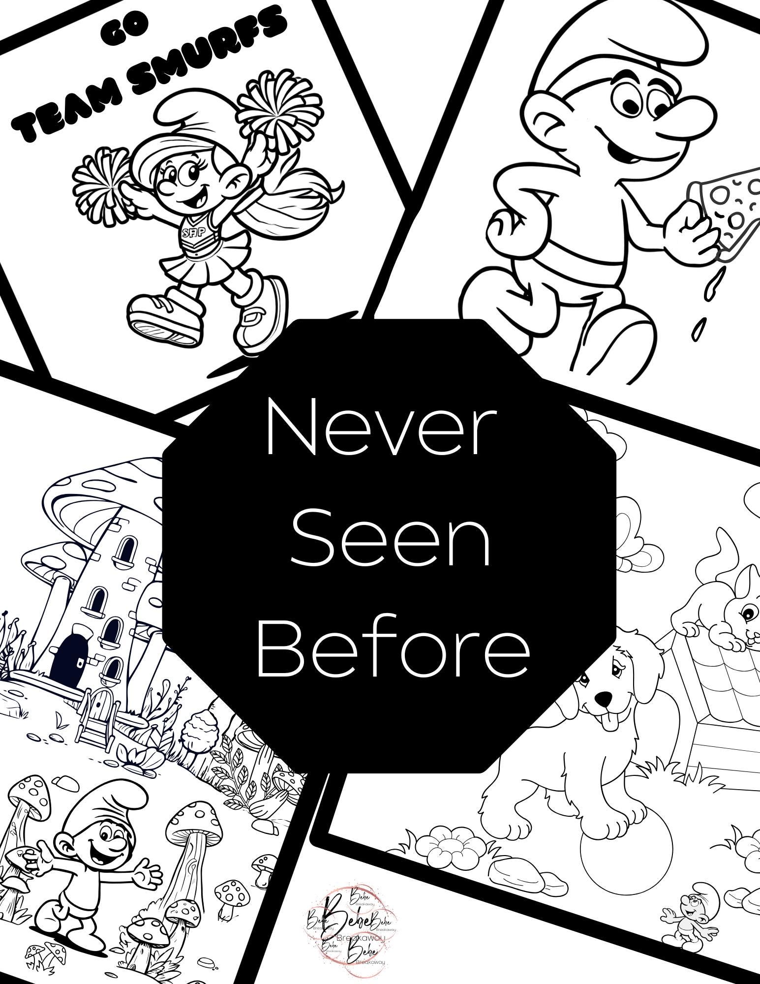 Smurfs Coloring Pages: 66 Unique Designs, Kids & Adults (instant ...