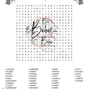 NASCAR Word Search Puzzle Bundle: 2025 Drivers & Tracks (PDF) - Etsy