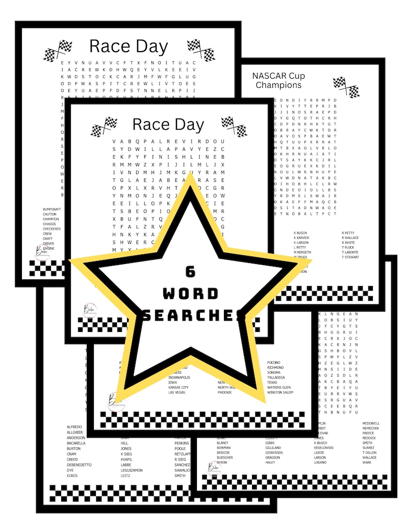 NASCAR Race Day Activity Bundle: Race Car Party, Games, Trivia ...