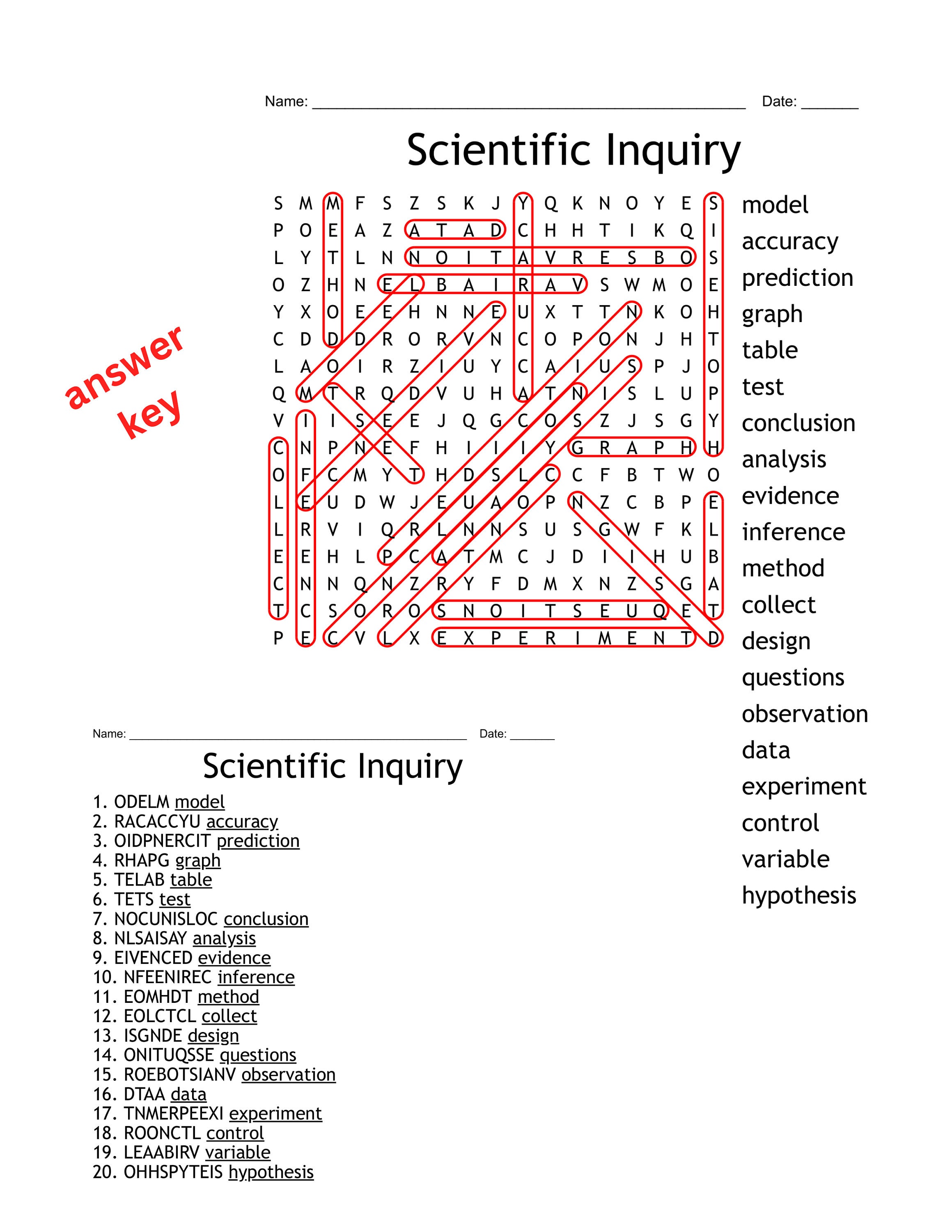 4th Grade Science Bundle Word Search, Scrambled Terms, Fun Review or ...