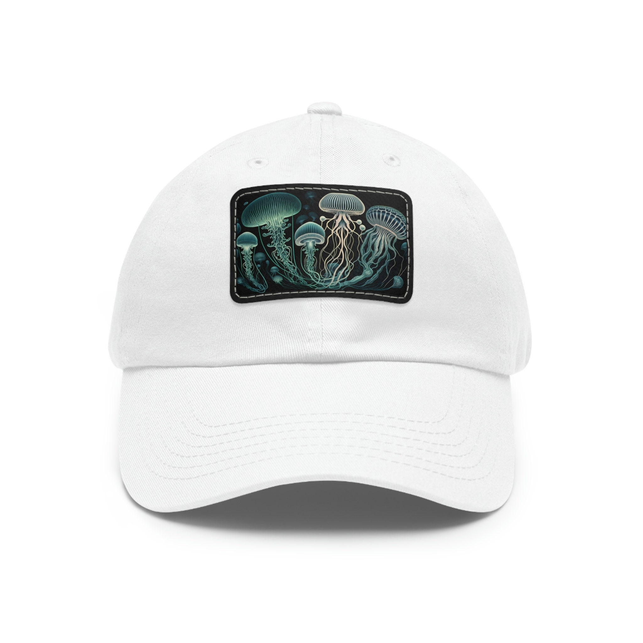 Jellyfish Dad Hat With Leather Patch Aquatic Underwater Bioluminescent ...