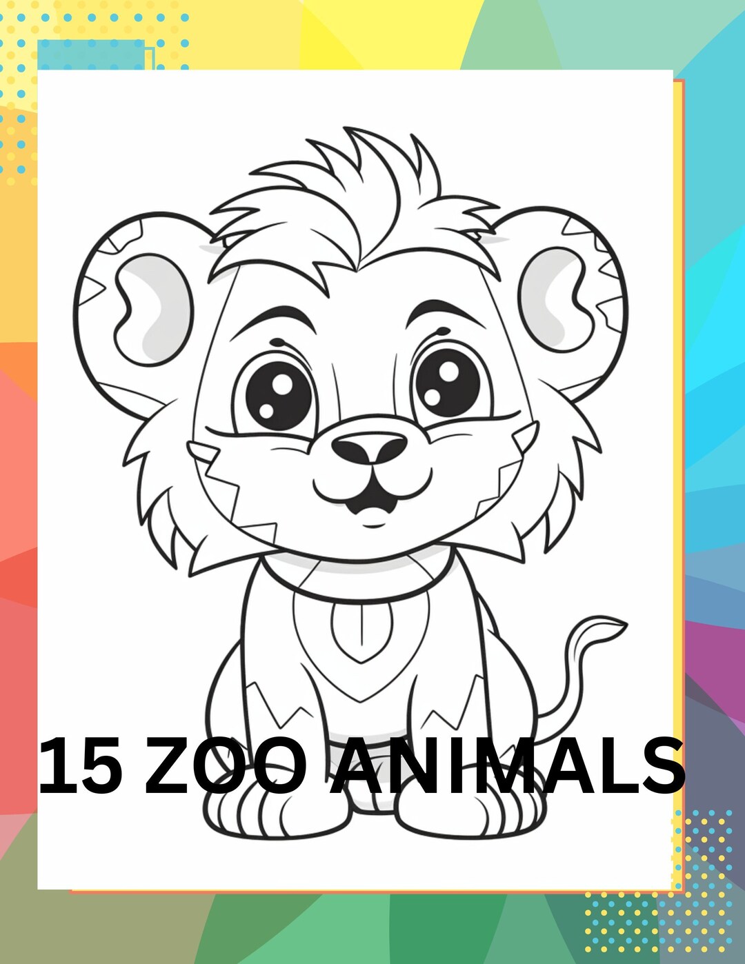 Zoo Animals Colouring Pages for Kids, School Printable, Zoo Animal ...