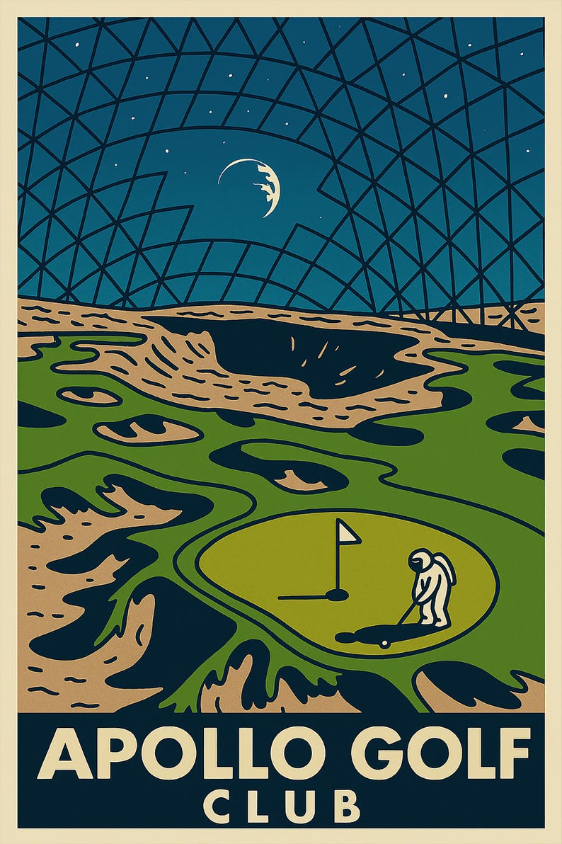 Apollo Moon Golf Club Poster - Fun Golf Posters - Golf Wall Art ...