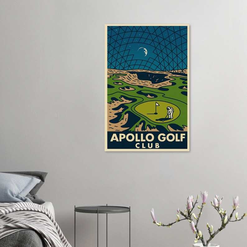 Apollo Moon Golf Club Poster - Fun Golf Posters - Golf Wall Art ...