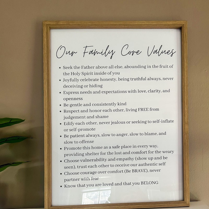 Core Values Poster - Etsy