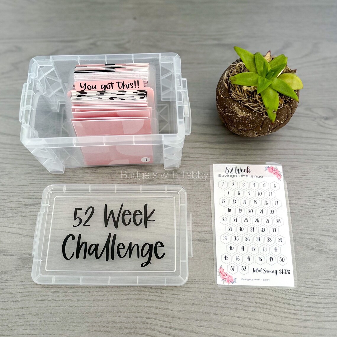 52 Week Envelope Challenge | Savings Box | Girly Patterns - Etsy