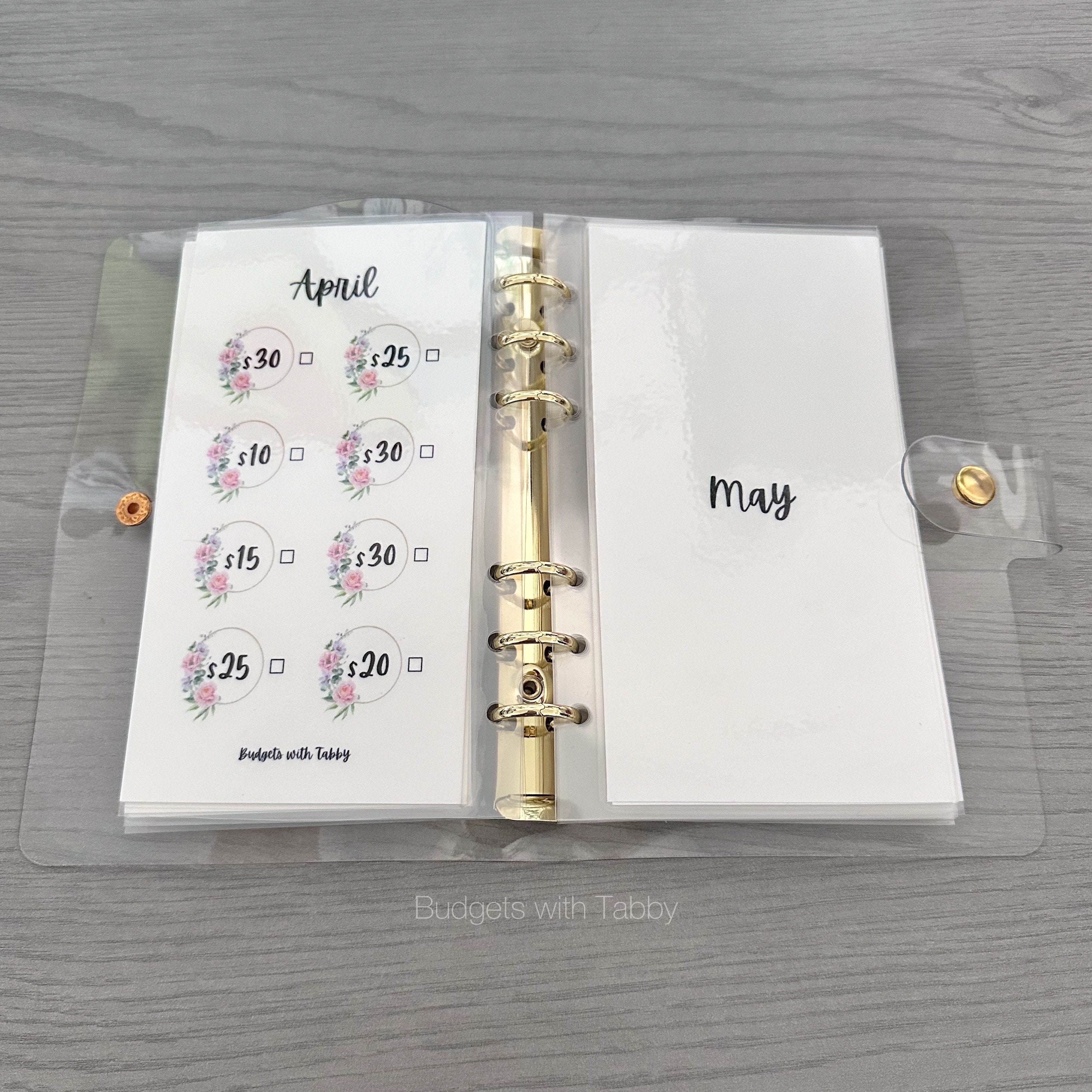 12 Monthly Savings Challenge Binder| Clear/gold A6 Binder | Laminated ...
