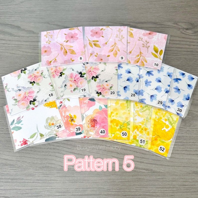 52 Week Envelope Challenge | Savings Box | Girly Patterns - Etsy