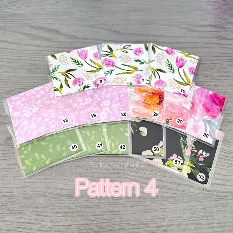 52 Week Envelope Challenge | Savings Box | Girly Patterns - Etsy