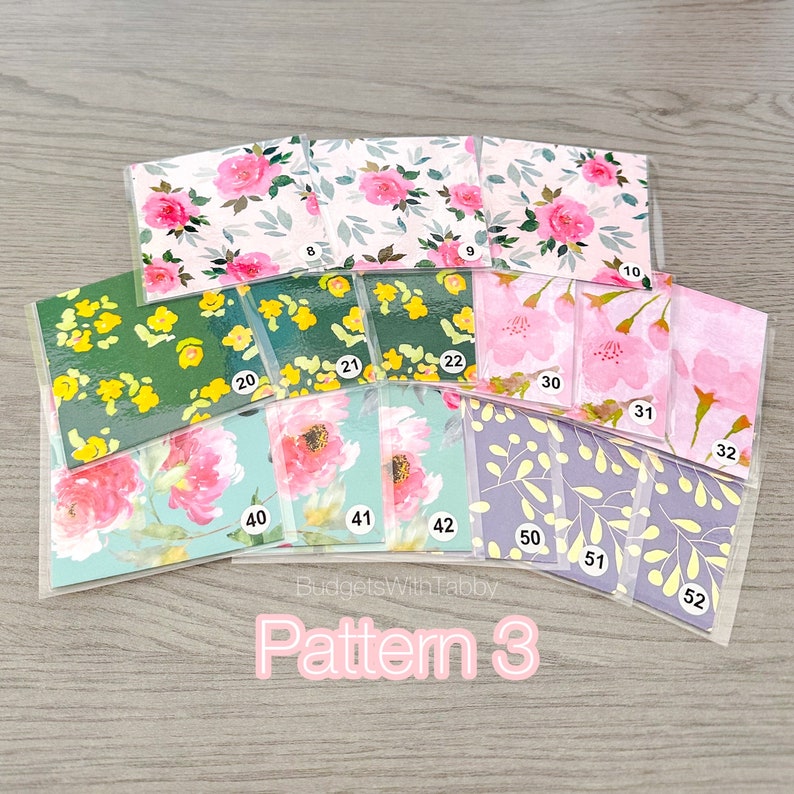 52 Week Envelope Challenge | Savings Box | Girly Patterns - Etsy