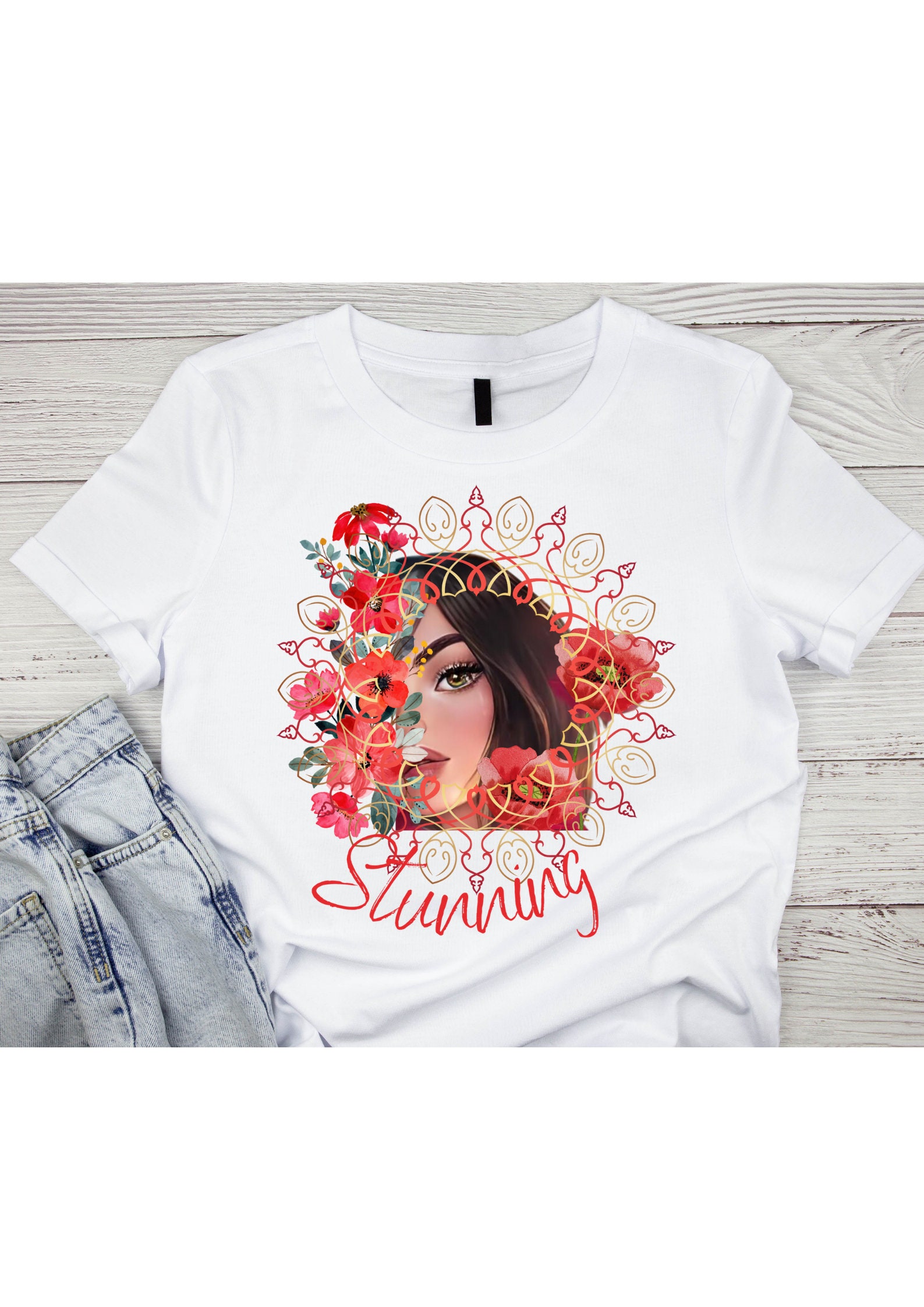 Blooming Girl, Print on Demand T-shirt - Etsy