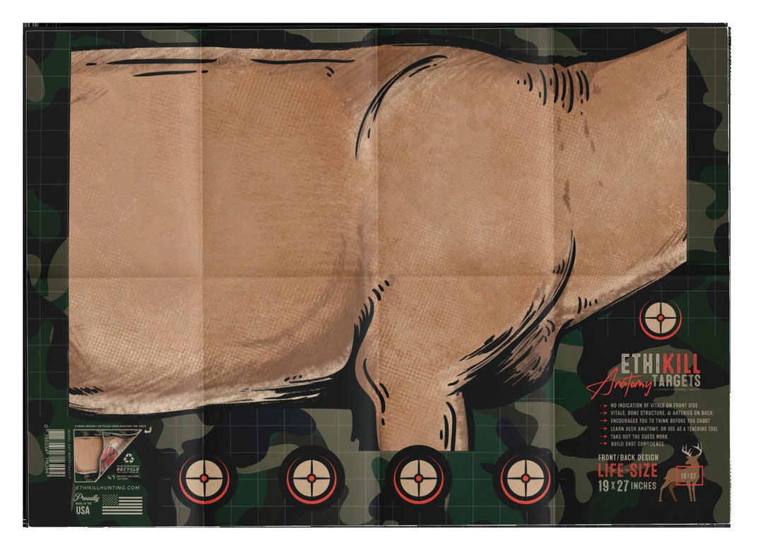 Life Size Deer Vitals Paper Target for Archery & Rifle Hunters by ...