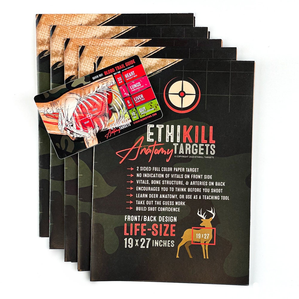 Life Size Deer Vitals Paper Target for Archery & Rifle Hunters by ...