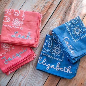 Personalized Embroidered Cotton Bandana: Wedding Party Favor - Etsy
