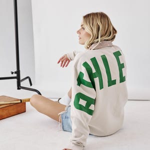 Shoulder to Shoulder Text Oversized Letter Sweatshirt Custom Letters on ...