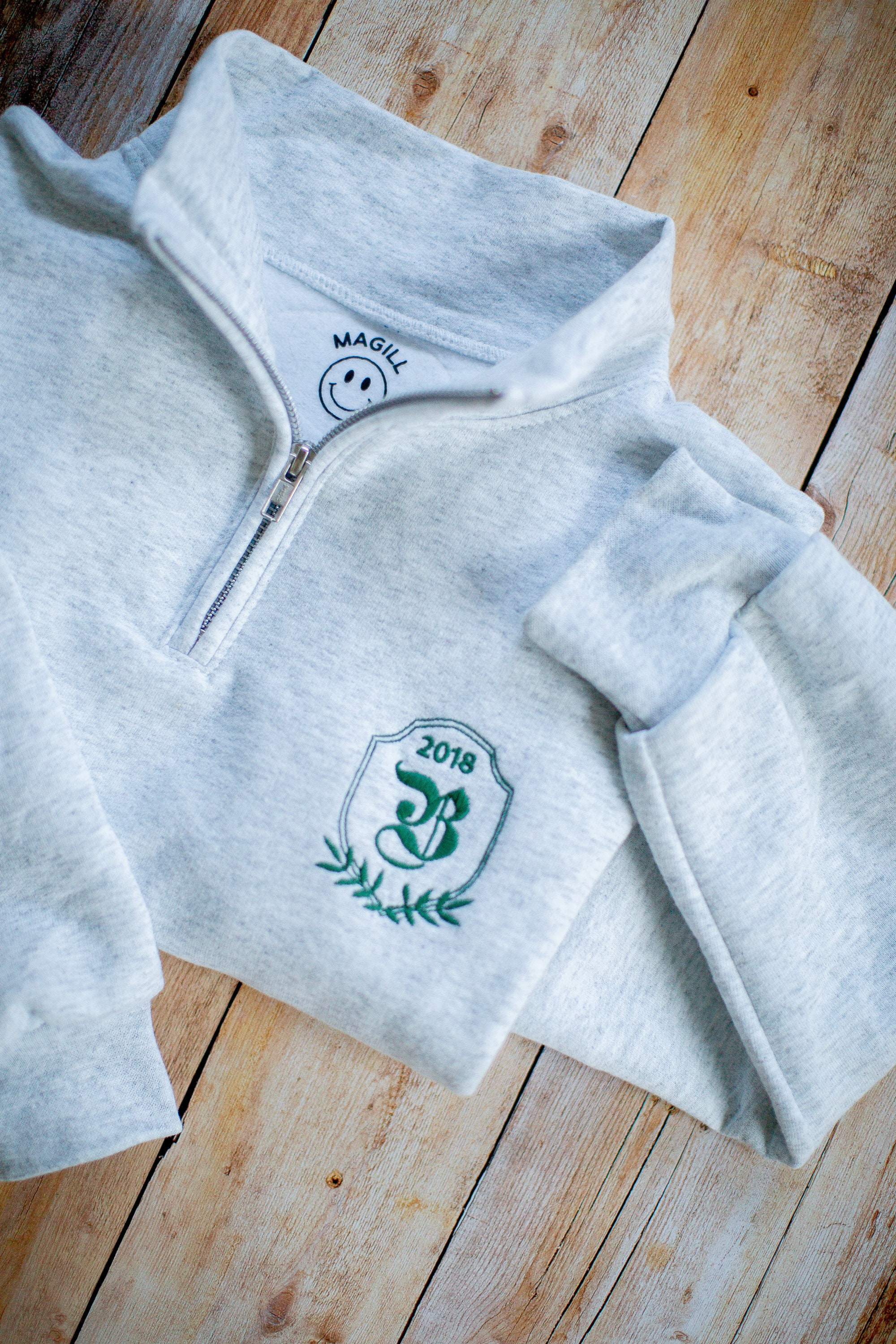 Monogram Quarter Zip Pullover Sweatshirt Embroidered Quarter - Etsy