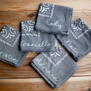 Custom Bandana Embroidered Chainstitch Bandana Bridesmaid Gift Bandana ...
