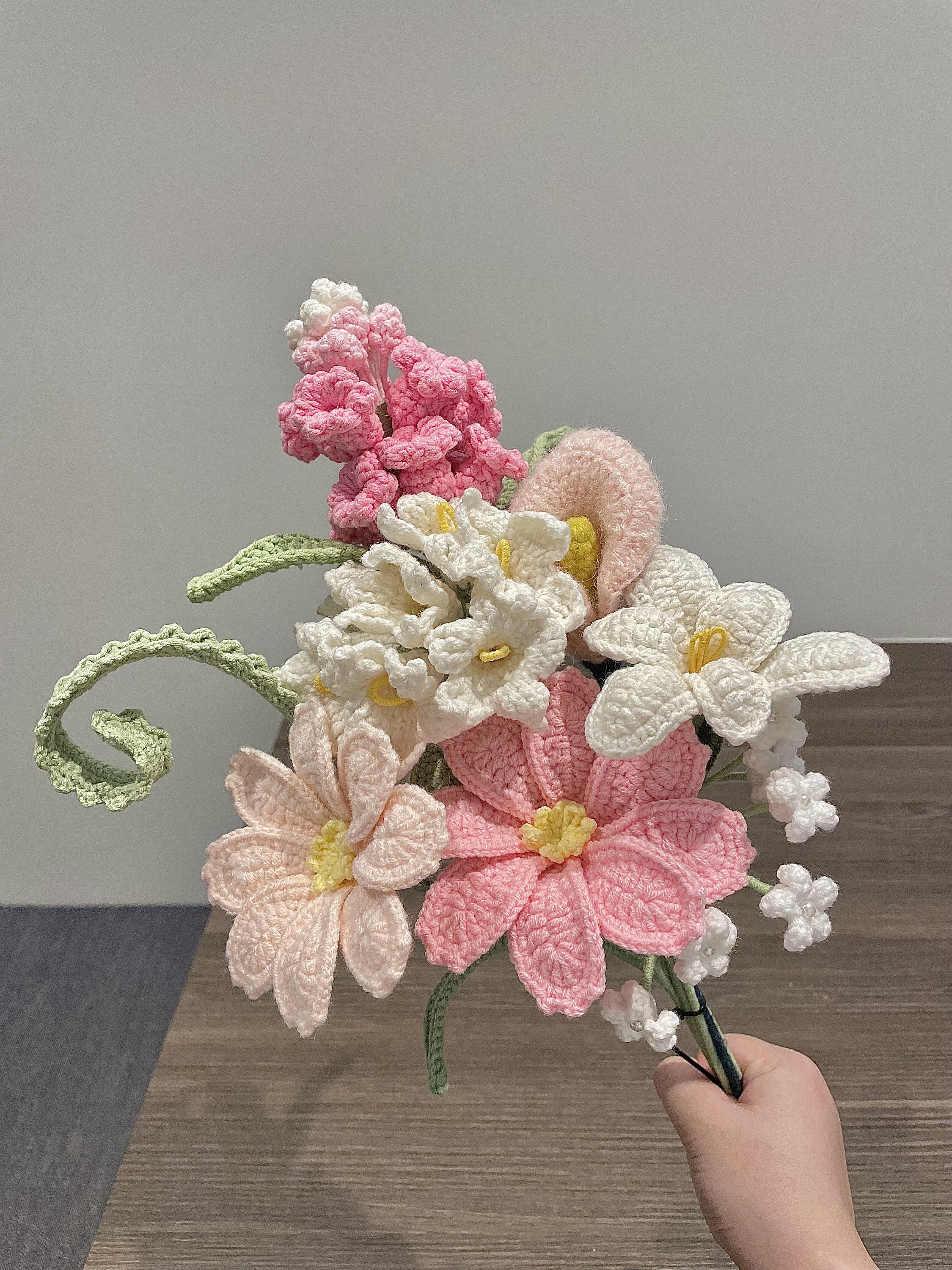 Personalised Crochet Mixed Bouquet,handmade Knitted Flower Bouquet ...